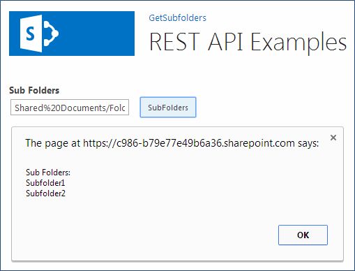 How to Get the Subfolders From the Document Library in SharePoint 2013 Online Using REST API
